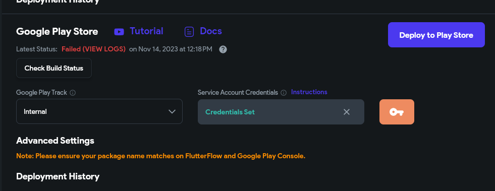 When I deploy to Google Play Store (first time) this error appears: "Build AAB with Flutter ...