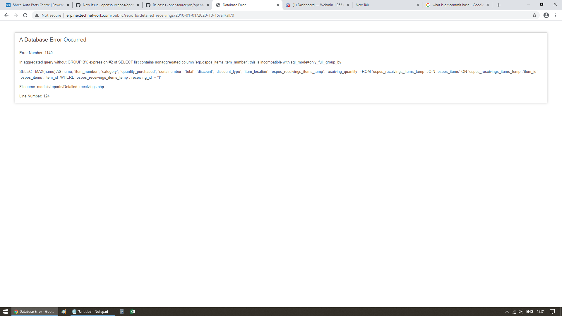 Only full_group_by issue in detailed receivings report · Issue #2967 · opensourcepos ...