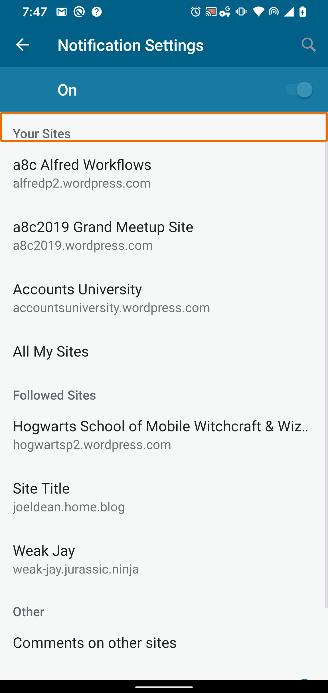 Accessibility: Notification Settings · Issue #10736 · wordpress-mobile/WordPress-Android · GitHub