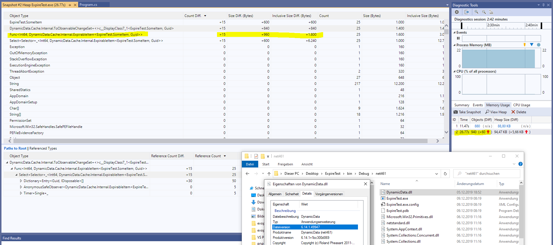 Possible memory leak with usage of "ToObservableChangeSet" with "expireAfter" · Issue #305 ...