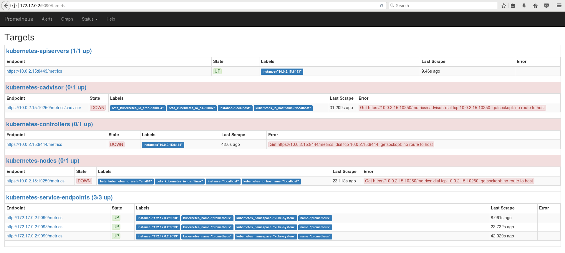 Prometheus scrape config problem in customized origin/examples/prometheus/prometheus.yaml ...