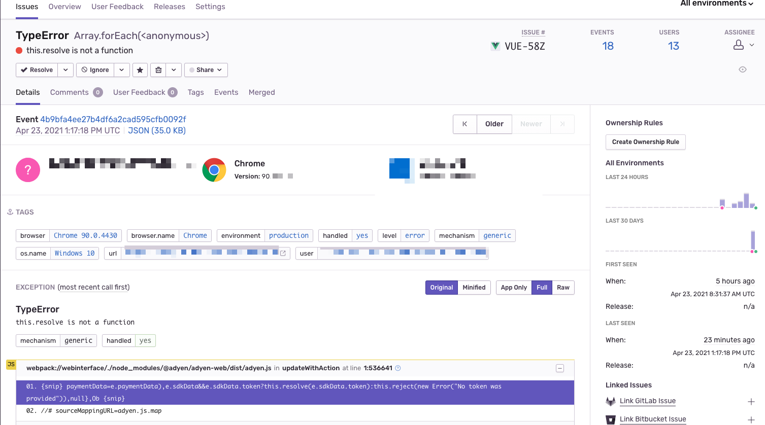 Paypal Overlay stays blank for *some* customers - v3.23.0, "this.resolve is not a function" and ...
