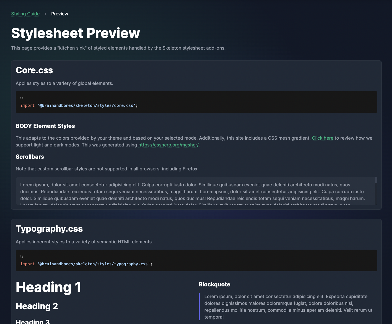 Create a "showcase" page for our style add-ons · Issue #227 · skeletonlabs/skeleton · GitHub