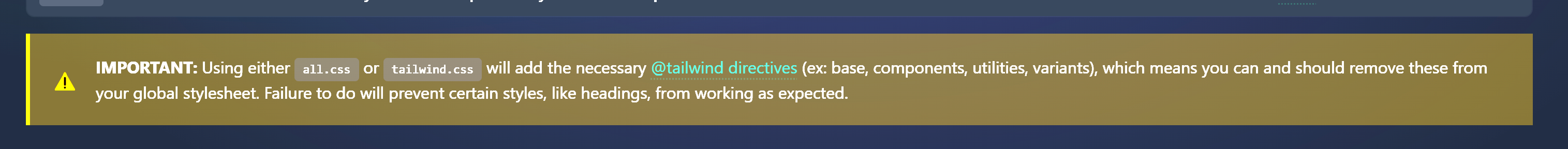 Minor typo is our Styles warning · Issue #275 · skeletonlabs/skeleton ...