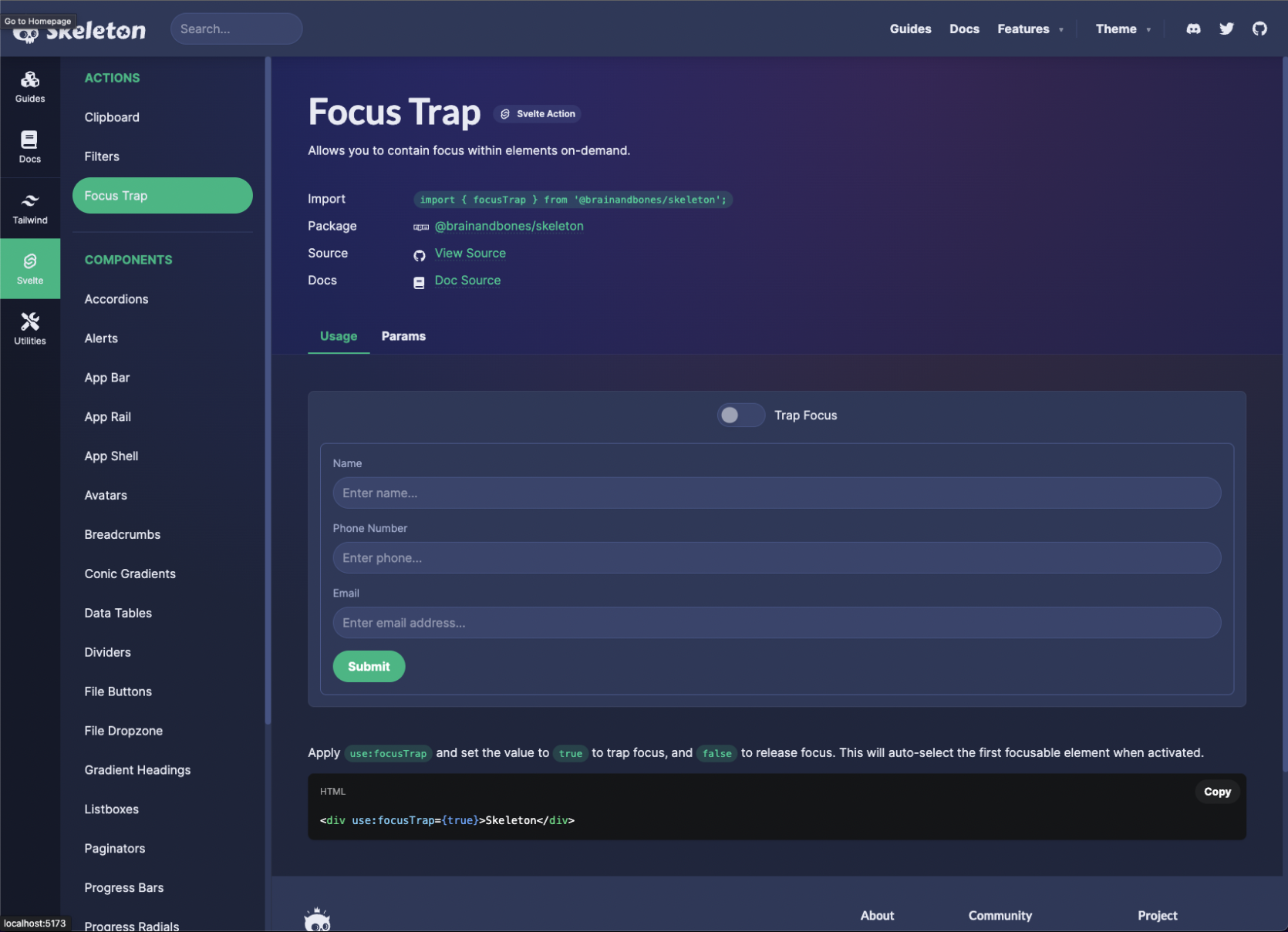 New Action: focus Trap · Issue #501 · skeletonlabs/skeleton · GitHub