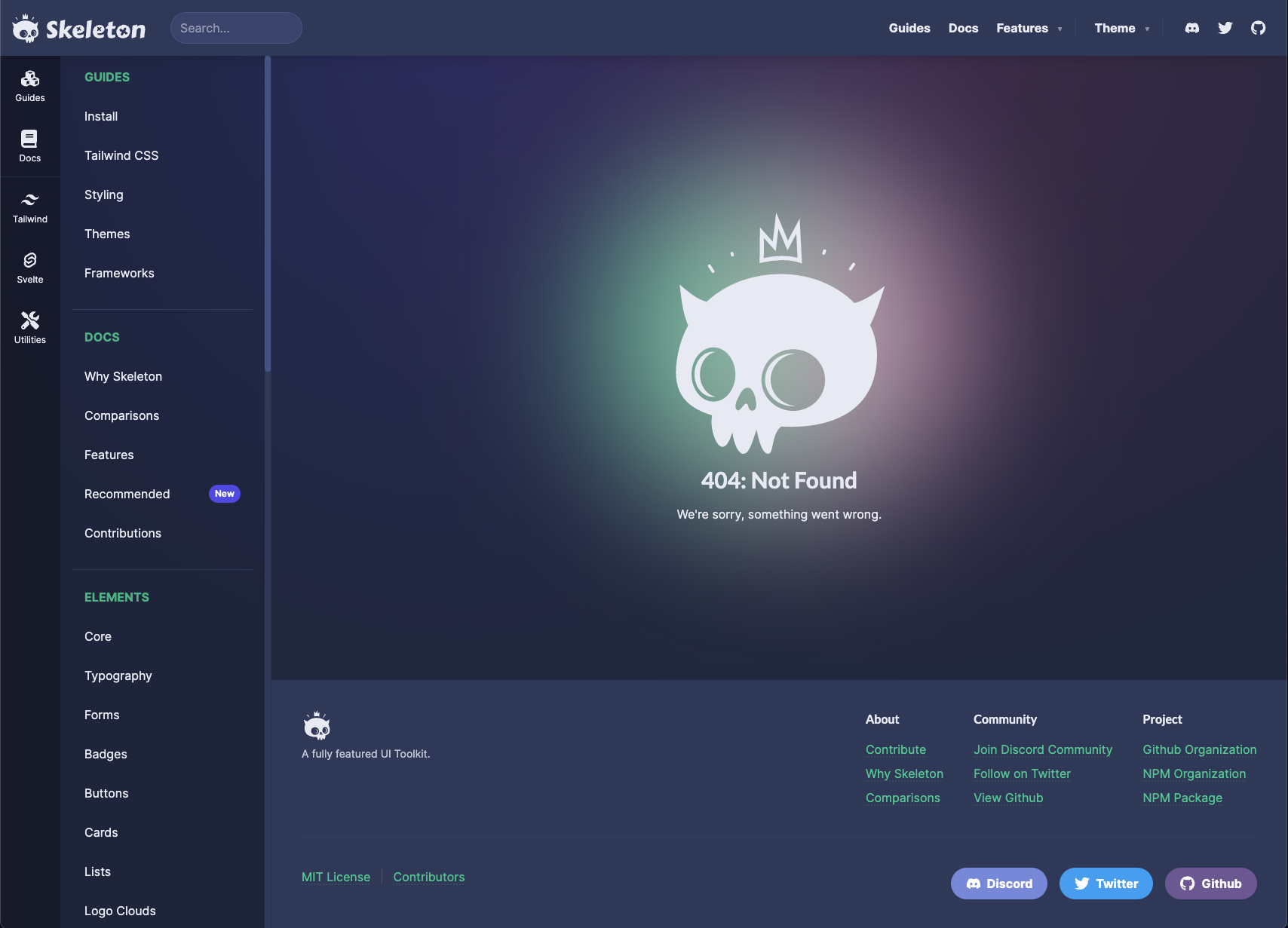 404 page for doc site · Issue #494 · skeletonlabs/skeleton · GitHub