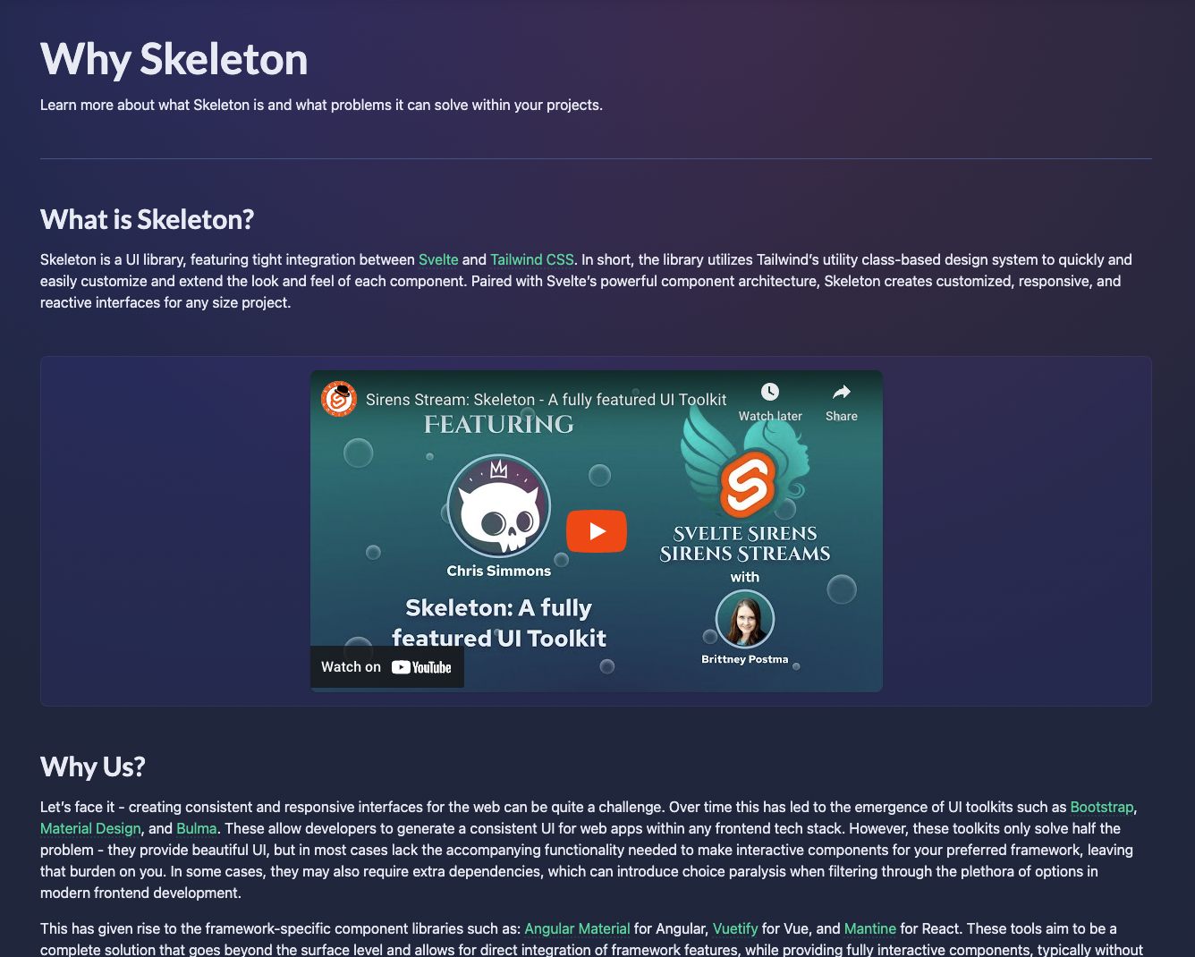 Update "Why Skeleton" with Sirens Stream · Issue #701 · skeletonlabs/skeleton · GitHub