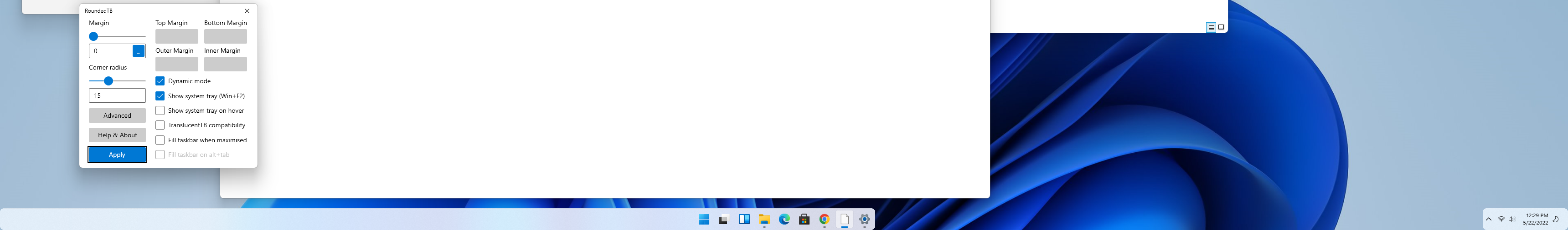 Dynamic mode extends taskbar to edge of the screen · Issue #221 · RoundedTB/RoundedTB · GitHub