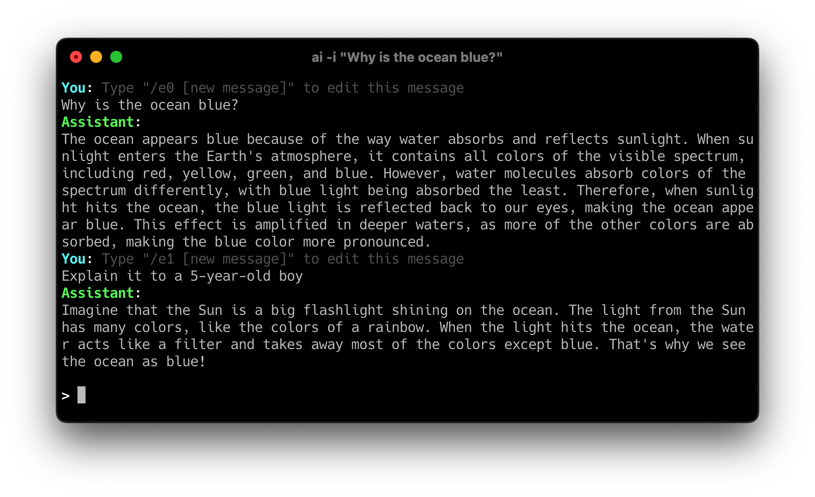 GitHub - cyyyu/ai: 🤖 A command line program designed to interact with Azure OpenAI API.