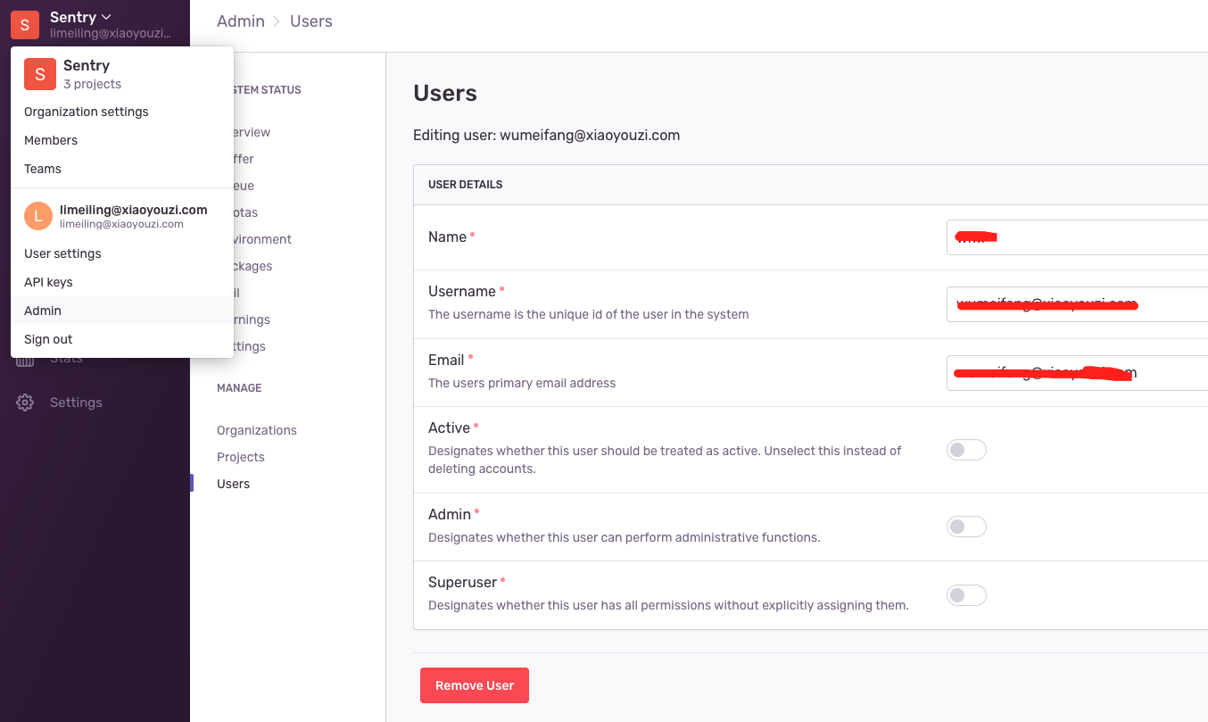 Owner cannot remove users。 · Issue #1427 · getsentry/self-hosted · GitHub
