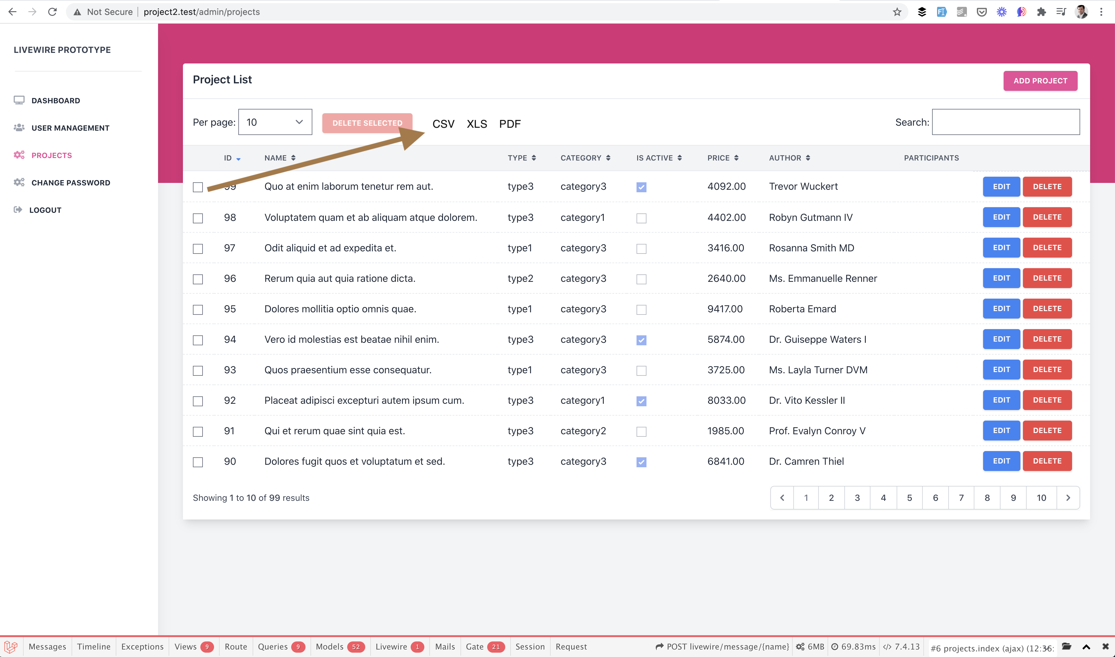 New function - Export to CSV/XLS/PDF · Issue #7 · LaravelDaily/QuickAdminPanel-Livewire ...