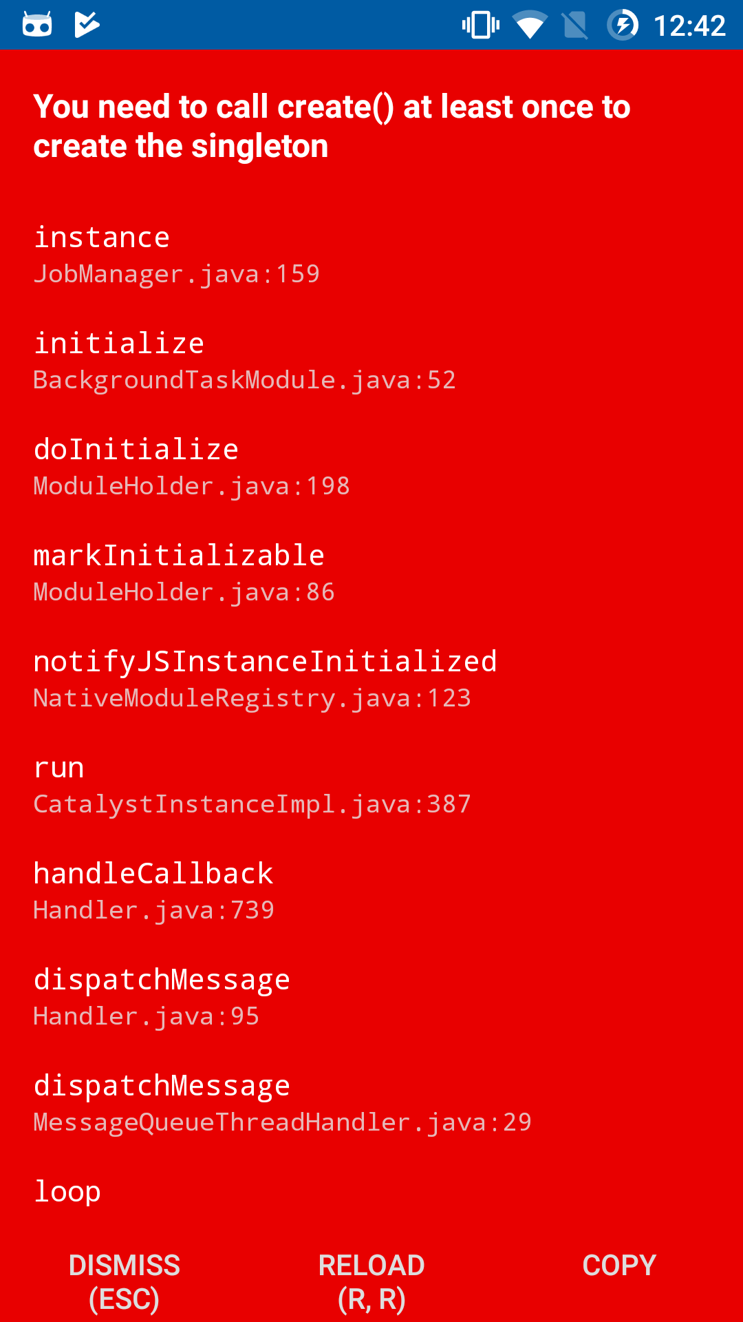 You need to call create() at least once to create the singleton · Issue #21435 · facebook/react ...