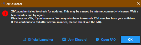 Launcher wont download, fails to find update · Issue #1421 · goatcorp/FFXIVQuickLauncher · GitHub