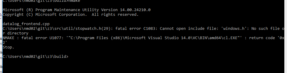 windows.h could not be found · Issue #1742 · Z3Prover/z3 · GitHub