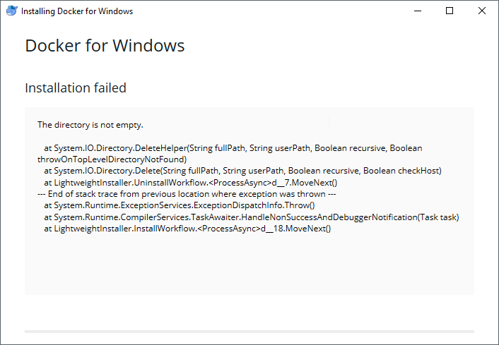 Install Failed When Upgrading · Issue 1881 · Dockerfor Win · Github