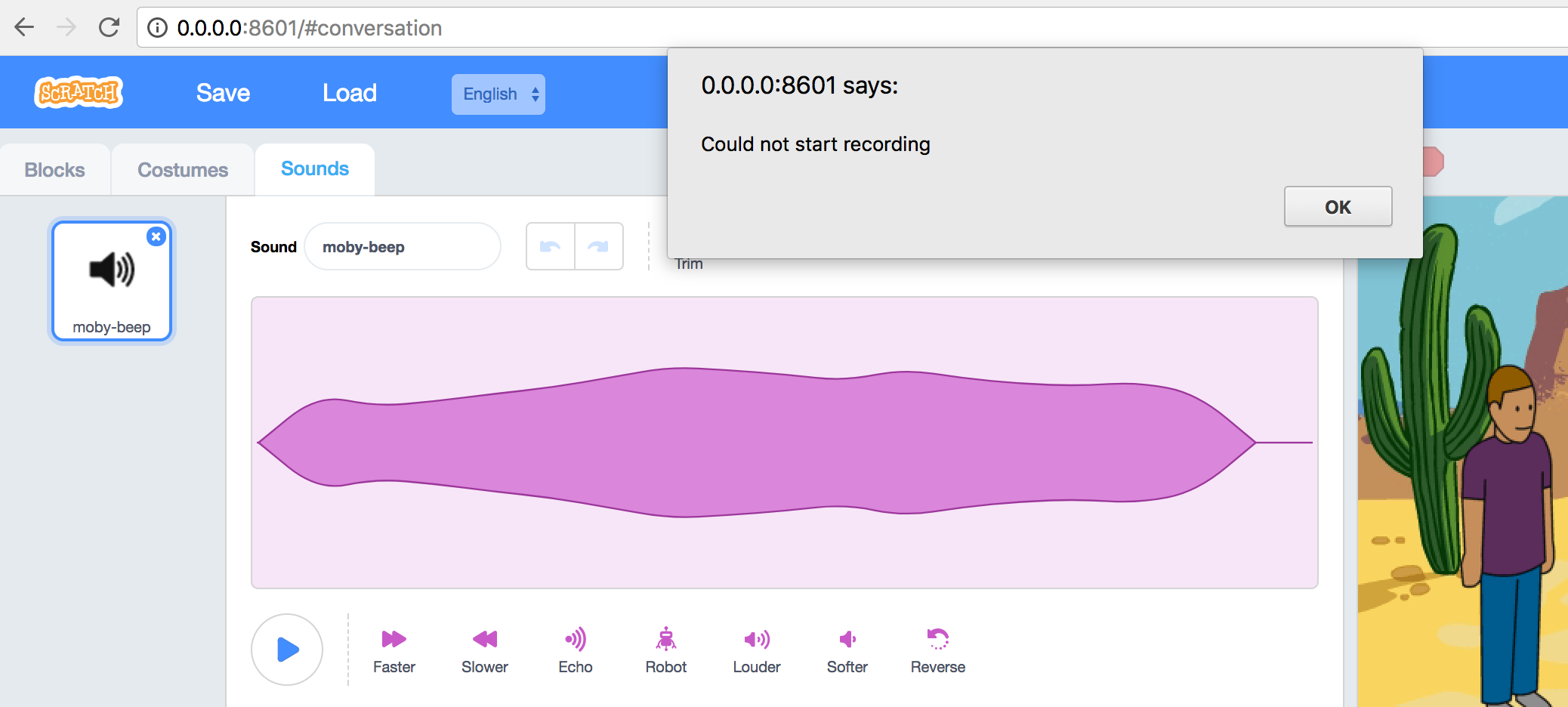 Sound Recording Doesnt Work On 0 0 0 0 Local Demo · Issue 1193 · Scratchfoundation Scratch Gui