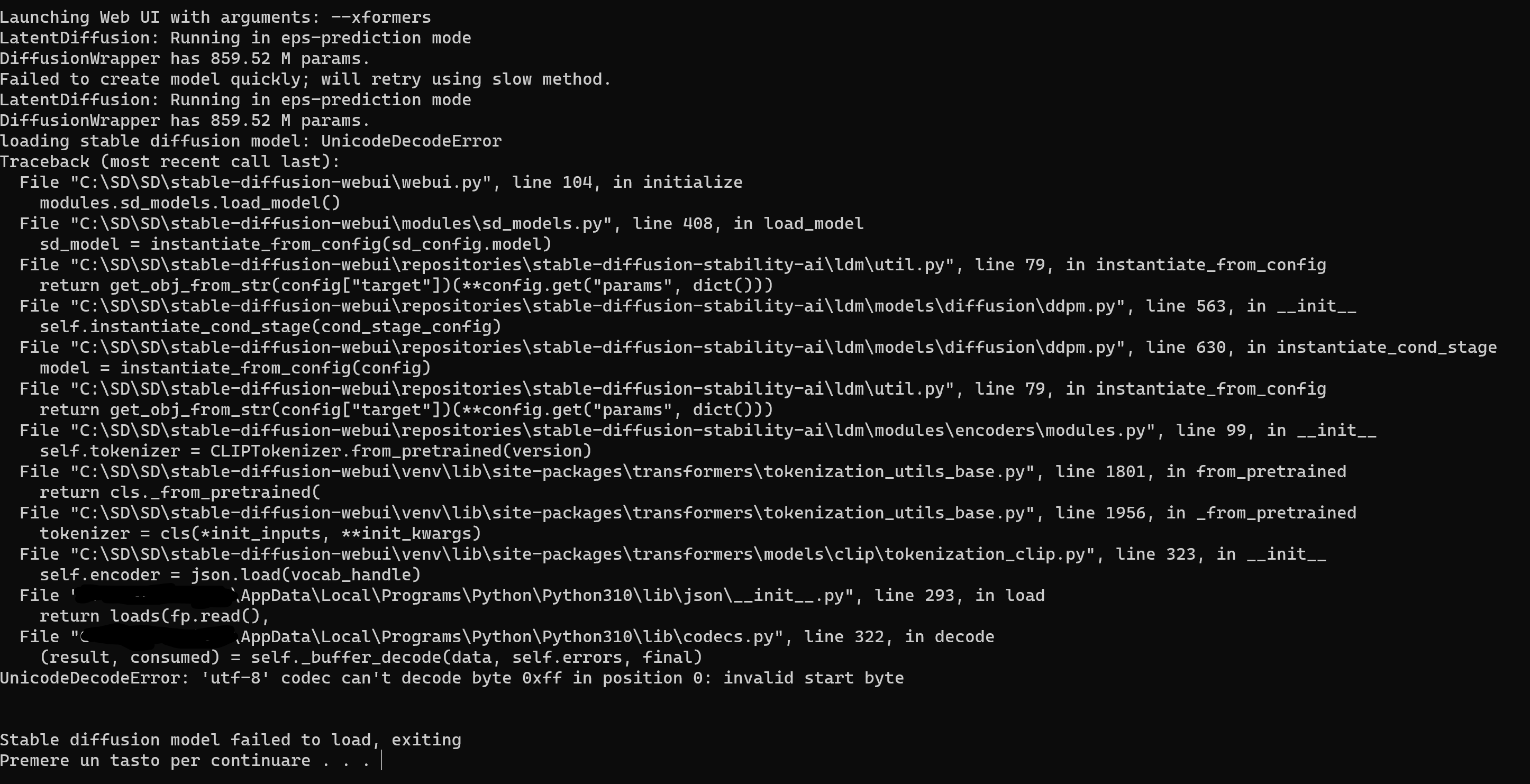 Bug Unicodedecodeerror When Starting Webui · Issue 7252