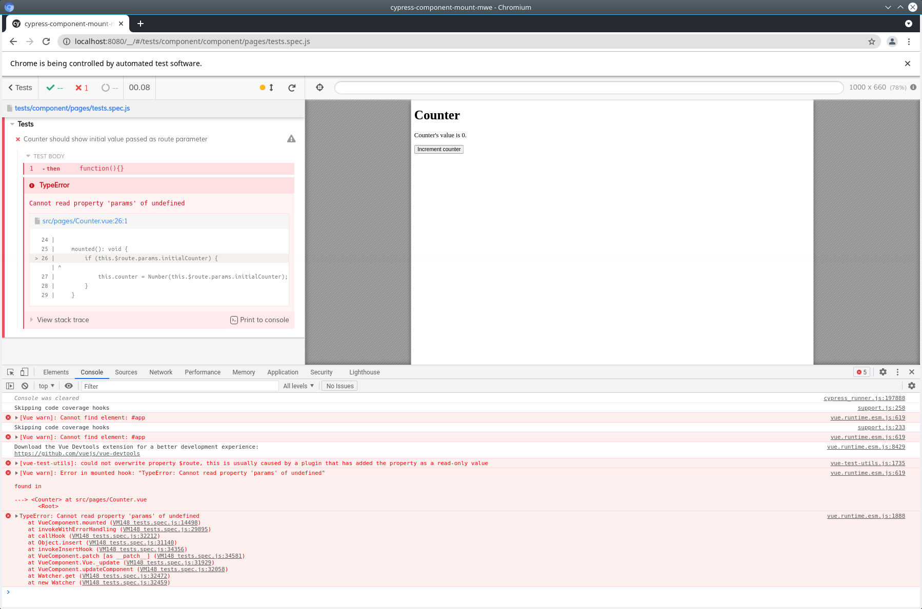 How To Mock Route When Mounting A Component · Issue 17345 · Cypress Iocypress · Github 