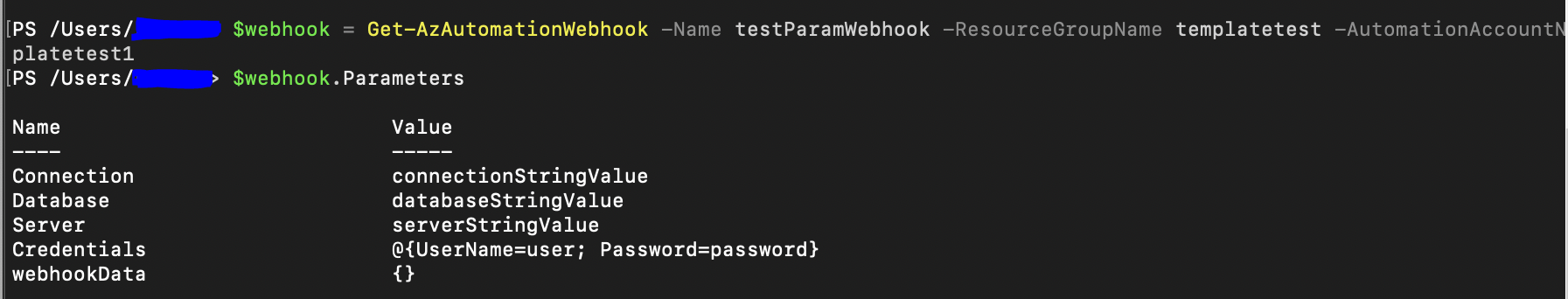 Get Azautomationwebhook Doesnt Return Webhook Parameters · Issue