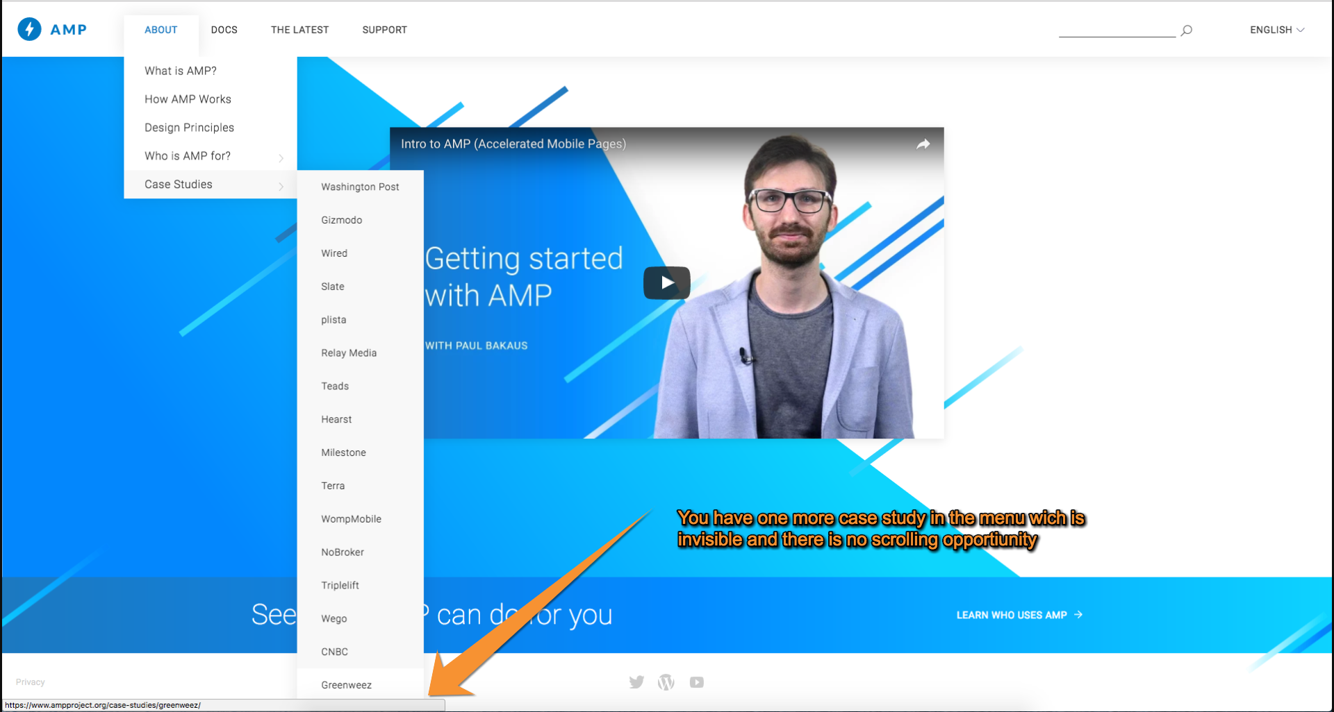 One item invisible on hover of the menu · Issue #598 · ampproject/amp.dev · GitHub
