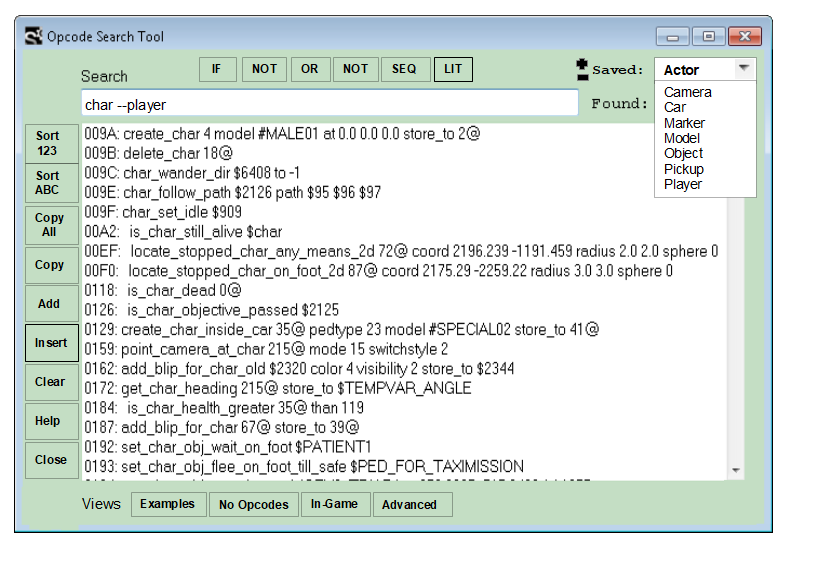Opcode Search Tool Enhancements · Issue #76 · sannybuilder/dev · GitHub