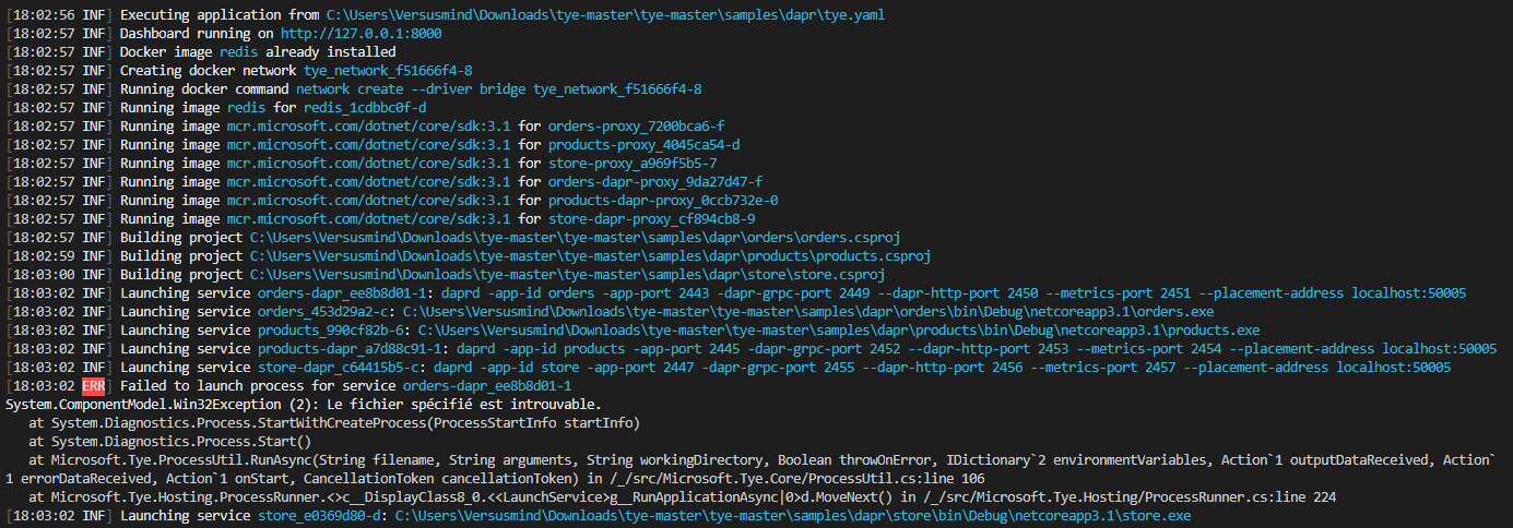 Win32Exception with Dapr · Issue #374 · dotnet/tye · GitHub
