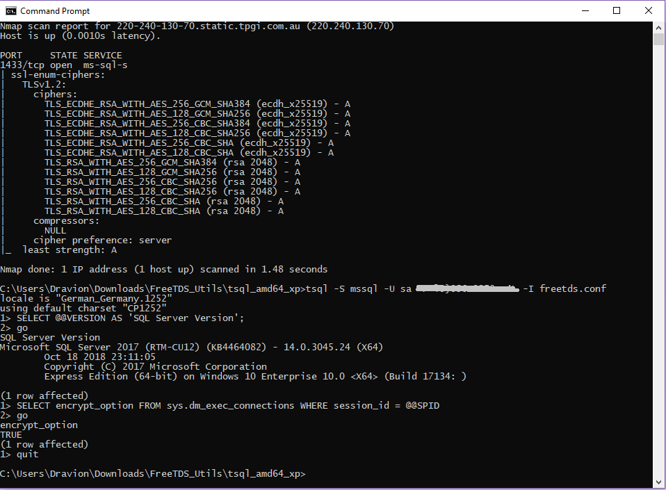 Replacement Ms Sql Adooledbmsodbc With Freetds With Tlsv12 Support