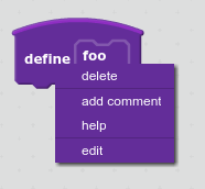 Implement "Define" blocks · Issue #1102 · scratchfoundation/scratch-blocks · GitHub