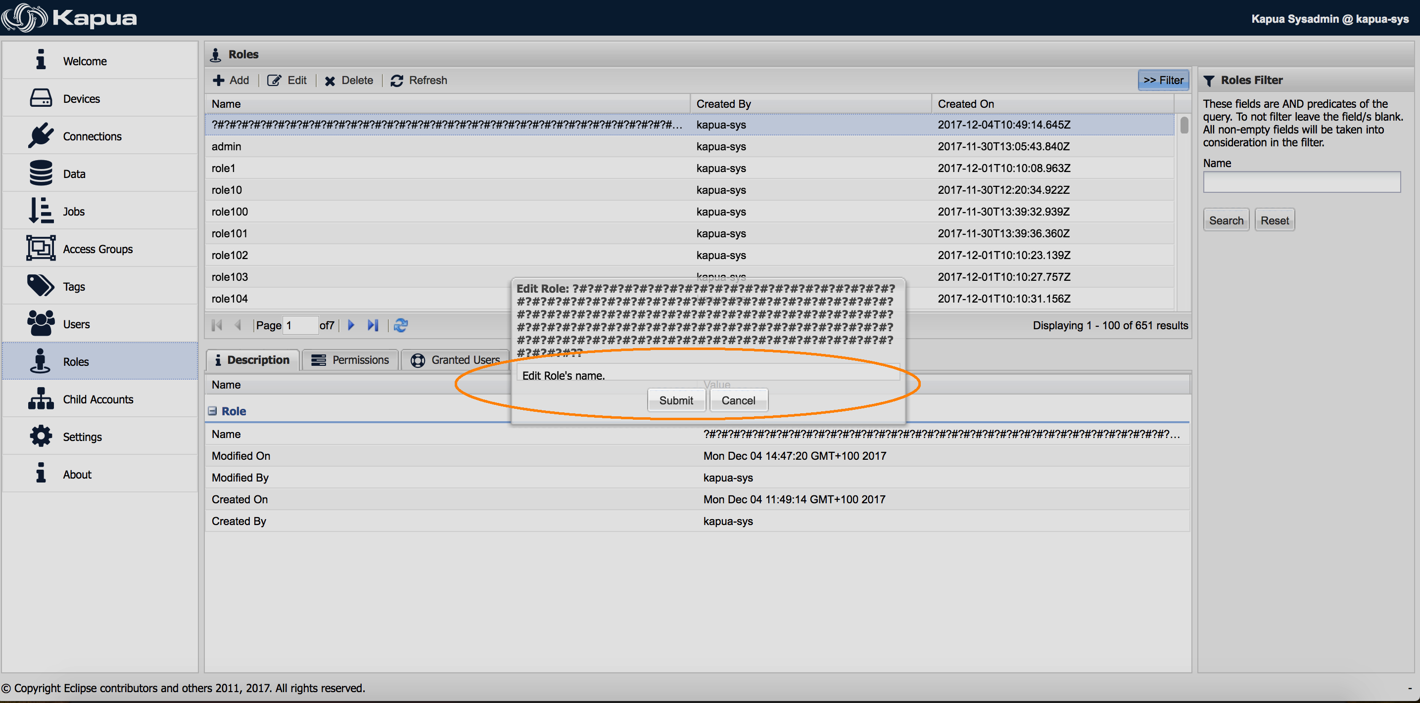 Info Message At Role Editing Not Shown Correctly · Issue #1122 · eclipse-kapua/kapua · GitHub