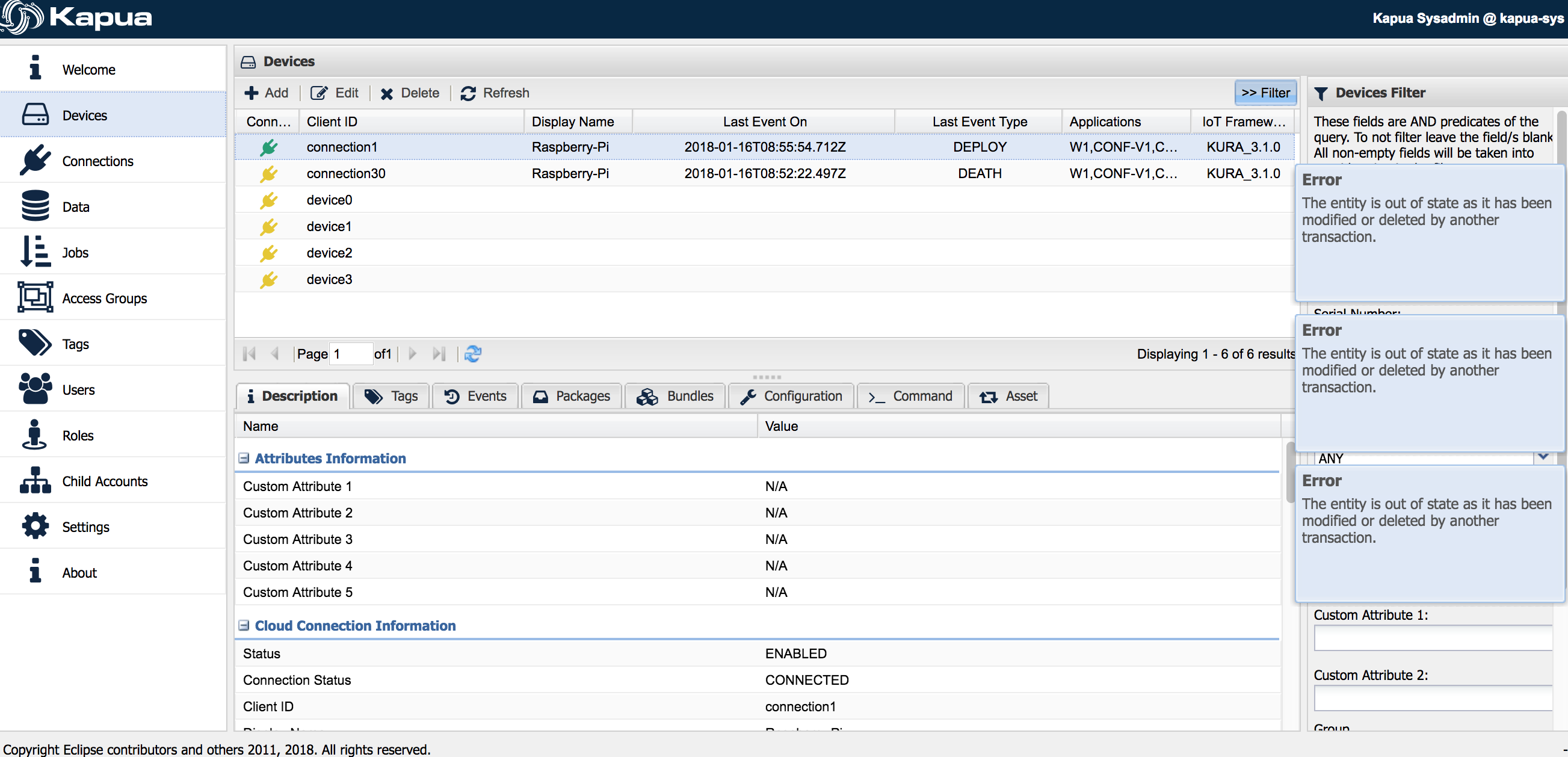 Error When Refreshing List of Devices Where Live Device Present · Issue #1301 · eclipse-kapua ...