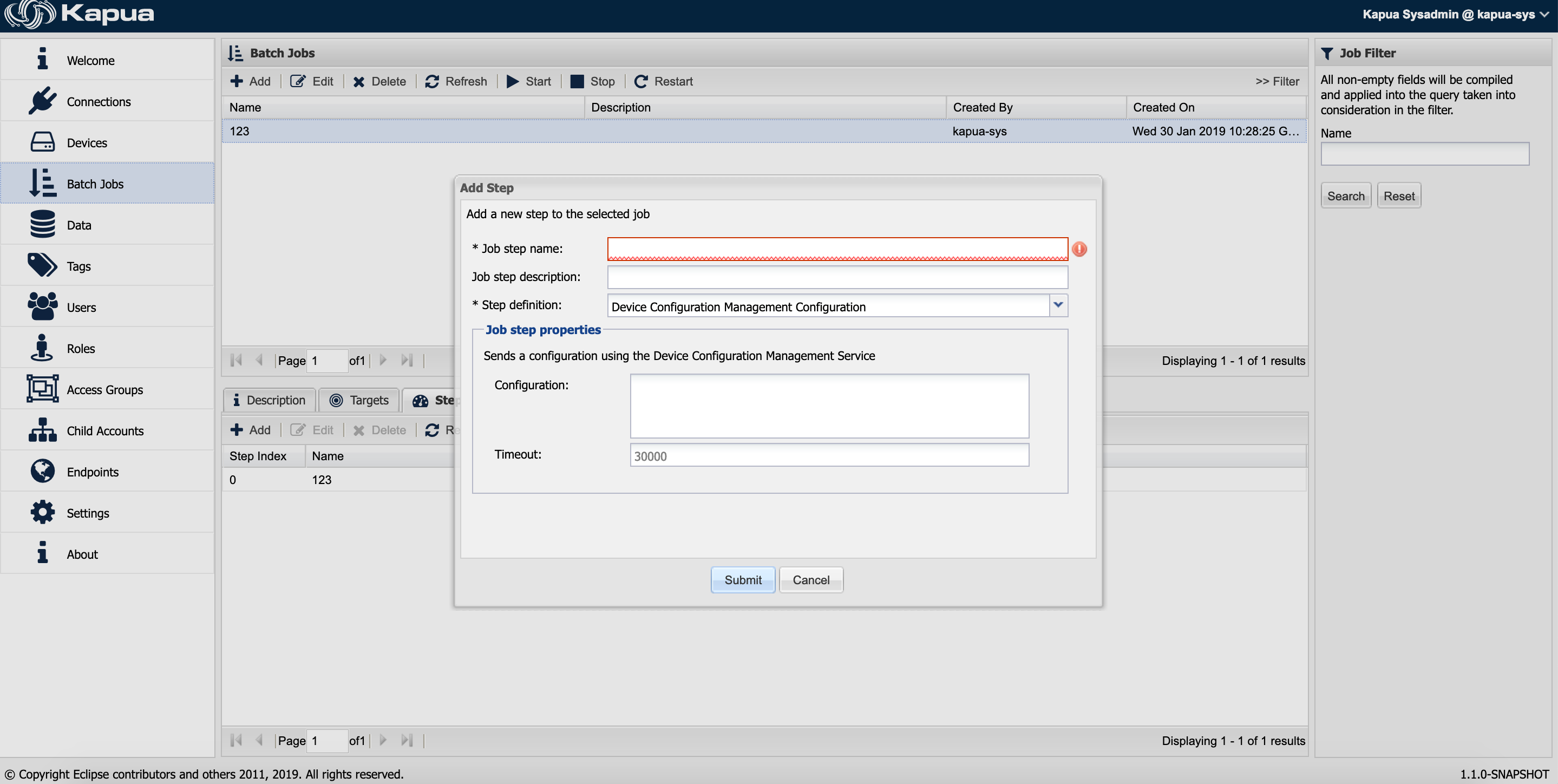 No Error Message If Mandatory Fields Empty · Issue #2346 · eclipse-kapua/kapua · GitHub