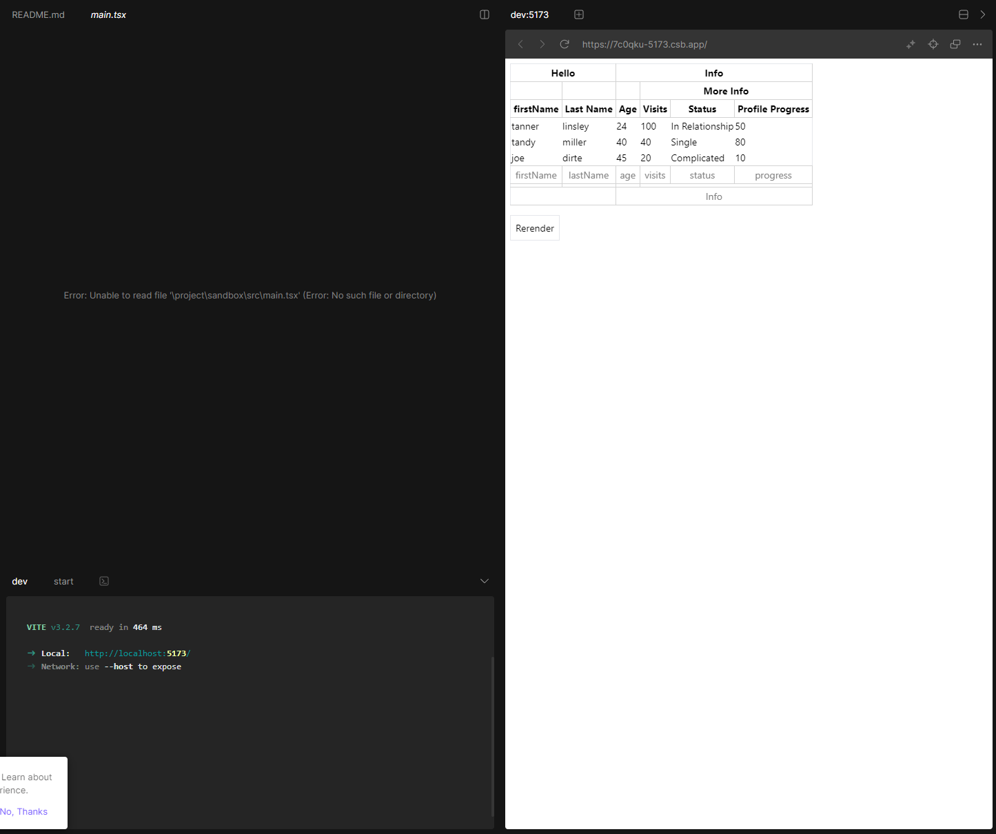 Documentation Is Broken · Issue 4966 · Tanstacktable · Github 