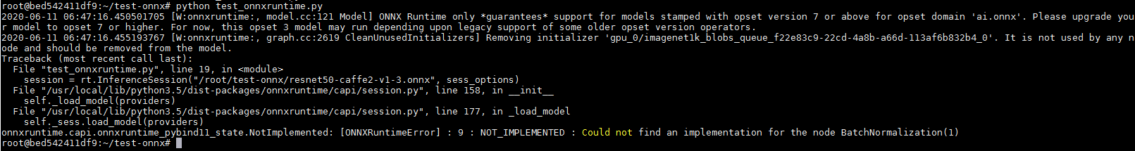 ONNX Runtime only *guarantees* support for models stamped with opset version 7 or above for ...