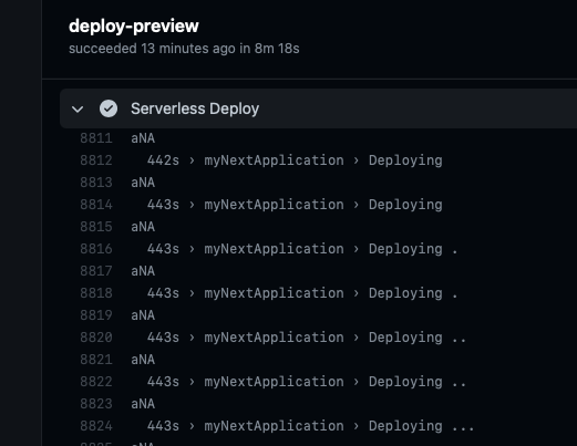 Deploying ... spinner status destroys useful logs when run in a non-interactive shell - like a ...