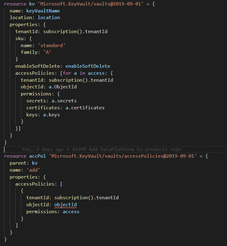 name on Microsoft.KeyVault/vaults/accessPolicies generates error ...