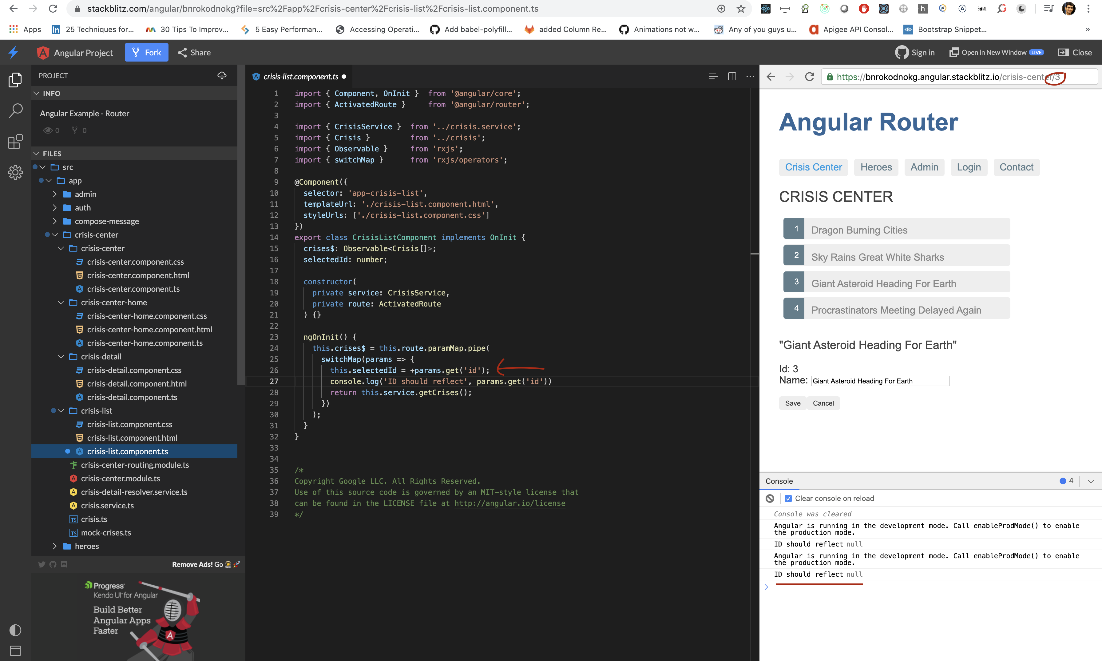 Parammap Not Giving Param Id In Angular Official Example Select Not Working In List · Issue