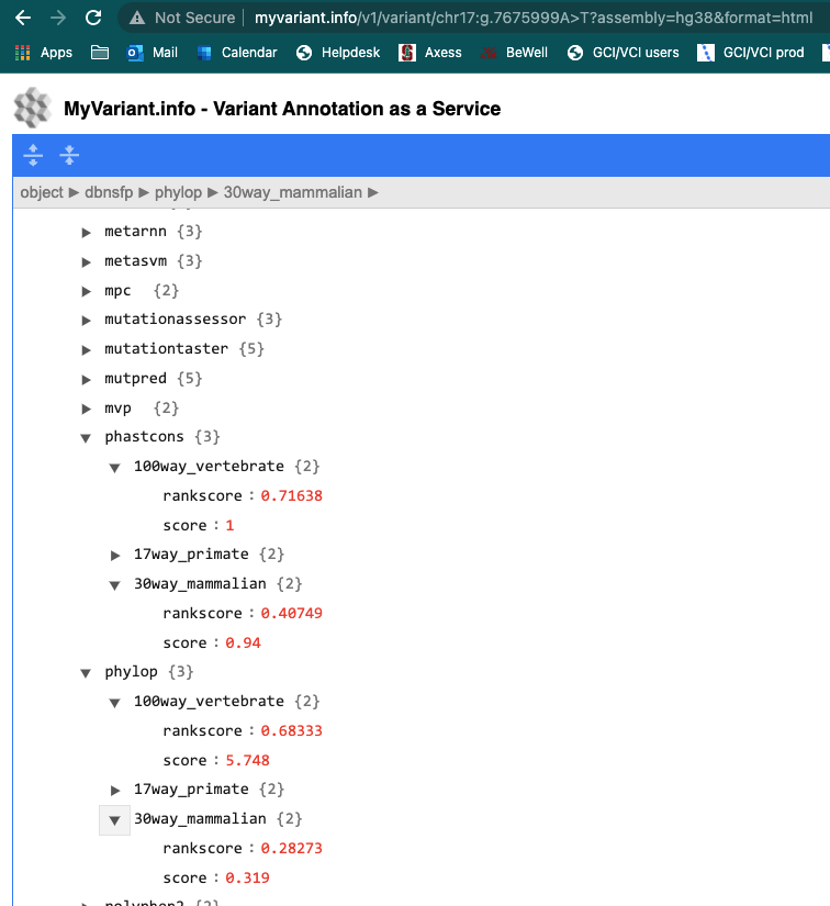 Investigate conservation scores not displaying · Issue #206 · ClinGen/gene-and-variant-curation ...