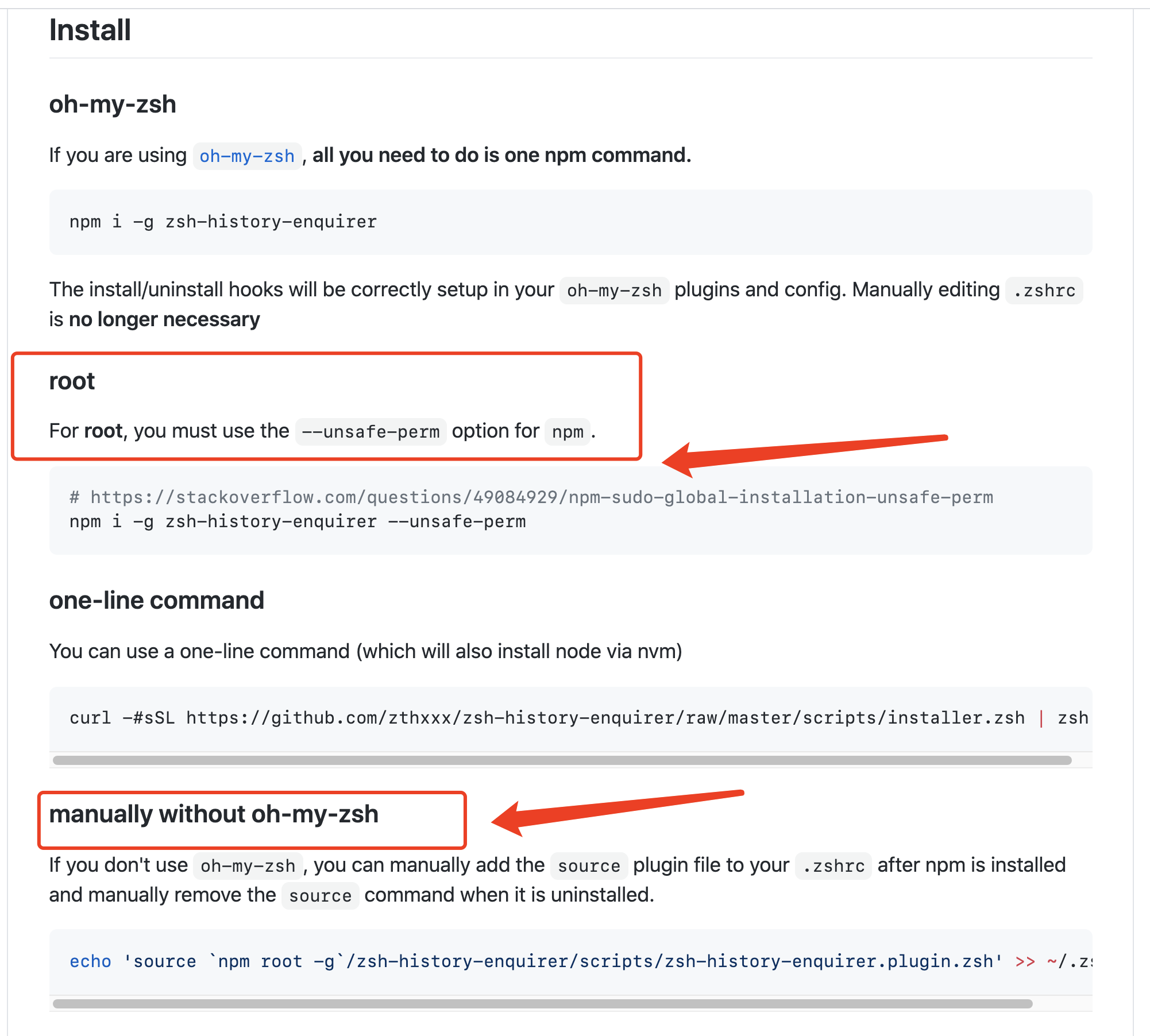 Install as root, but oh-my-zsh only on users · Issue #5 · zthxxx/zsh-history-enquirer · GitHub