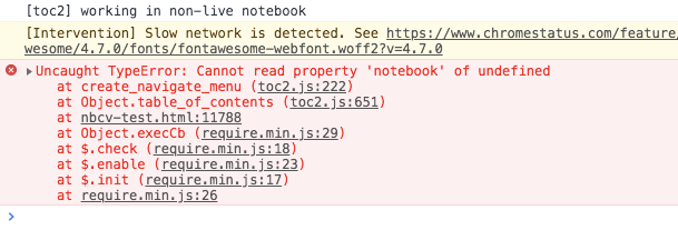 [toc2] toc2.js load failed with working in non-live notebook · Issue #1402 · ipython-contrib ...
