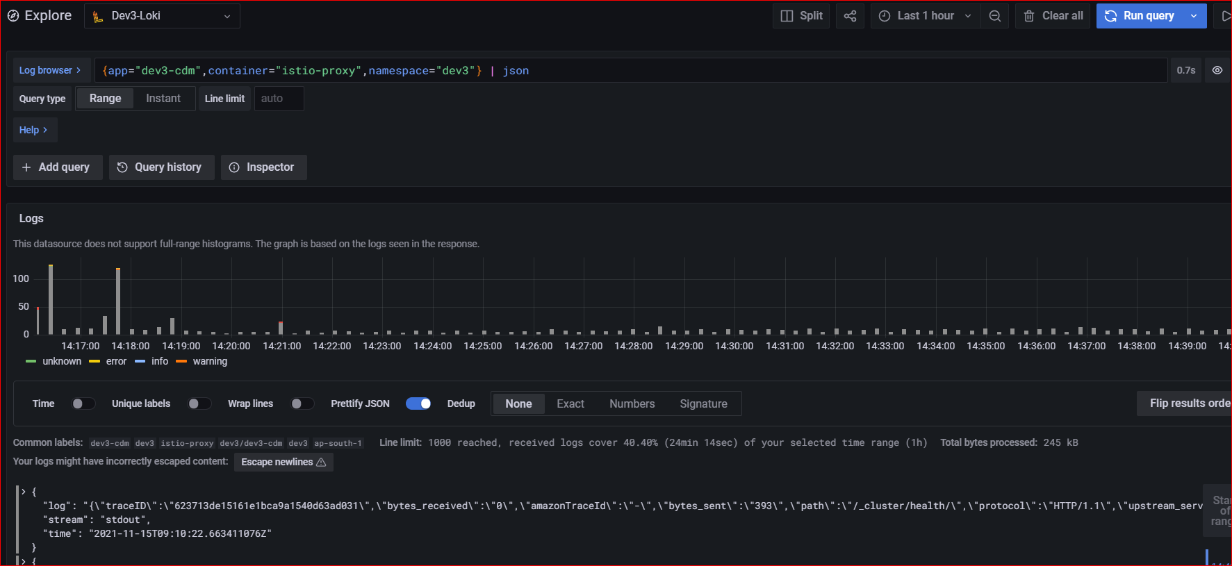 Json Data Is Shown With Escape Characters As Non json Logs Issue 