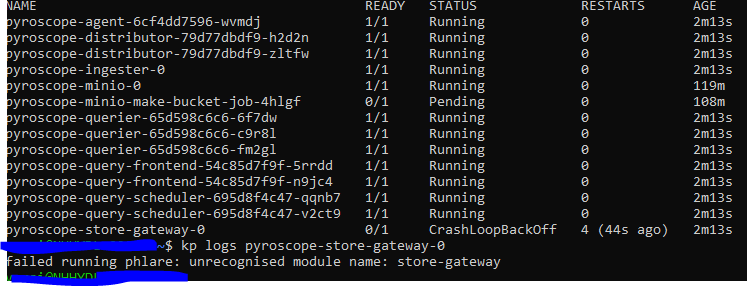 unrecognised module name: store-gateway · Issue #2302 · grafana/pyroscope · GitHub
