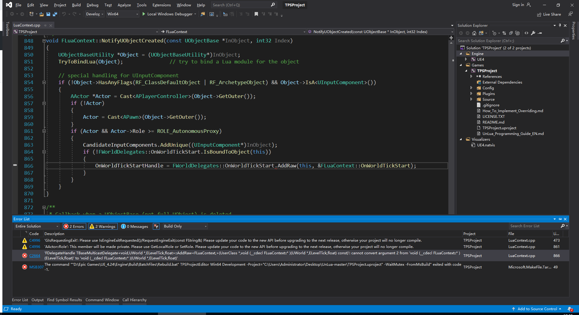更新最新版代码编译报错。。。 · Issue #94 · Tencent/UnLua · GitHub