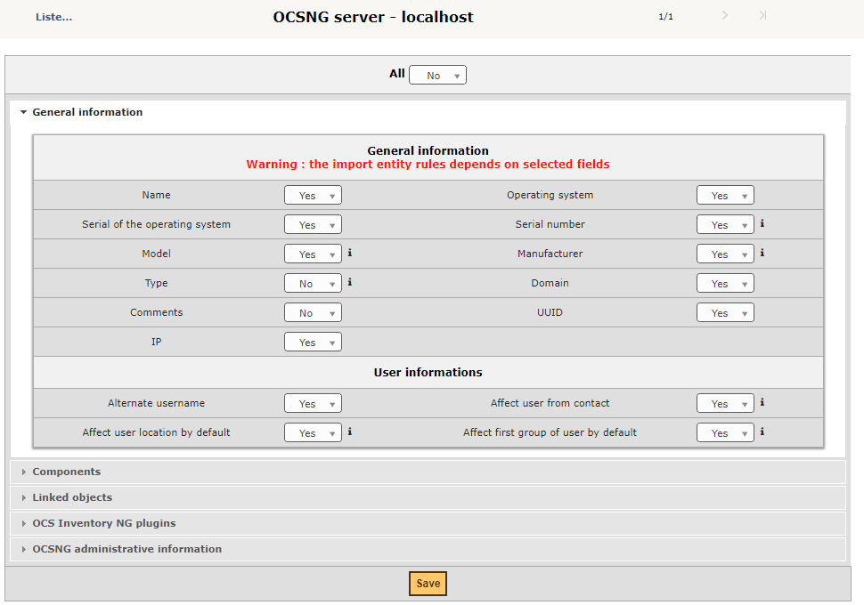 Adding options for importing data with the user · Issue #127 · pluginsGLPI/ocsinventoryng · GitHub