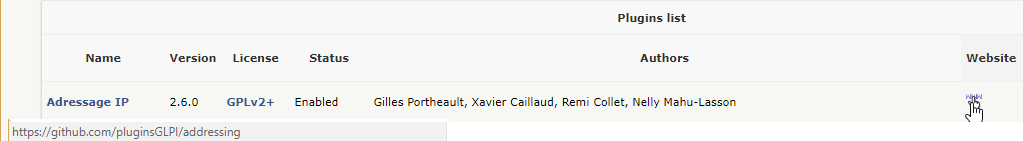 website link wrong in setup - plugins · Issue #21 · pluginsGLPI/addressing · GitHub