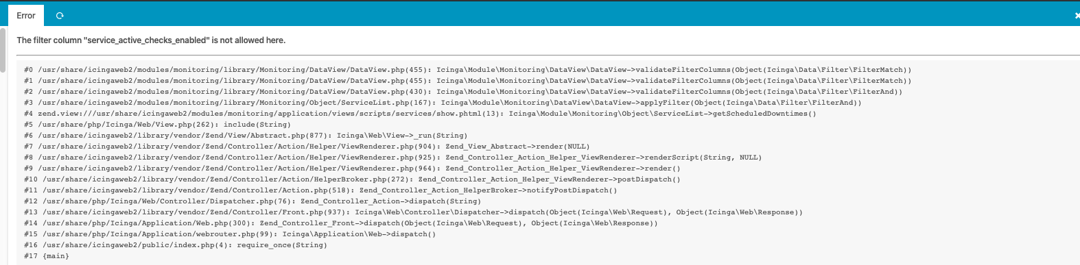 Reschedule multiple checks gives error "The filter column "service_active_checks_enabled" is not ...