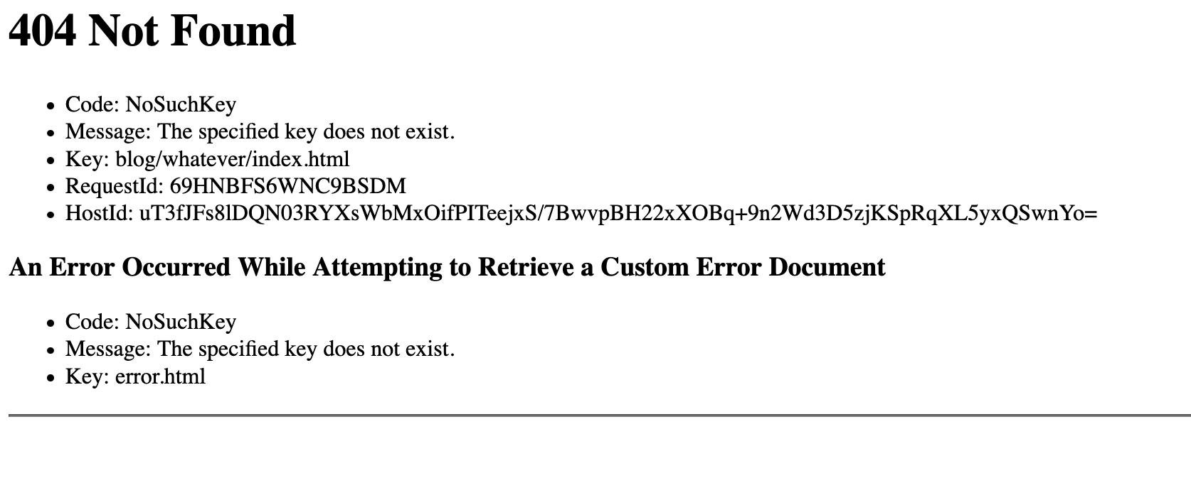 There's no custom 404 page if the url under /blog/ doesn't exist ...