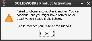 Failed to obtain computer identifier · Issue #53 · cryinkfly/SOLIDWORKS-for-Linux · GitHub