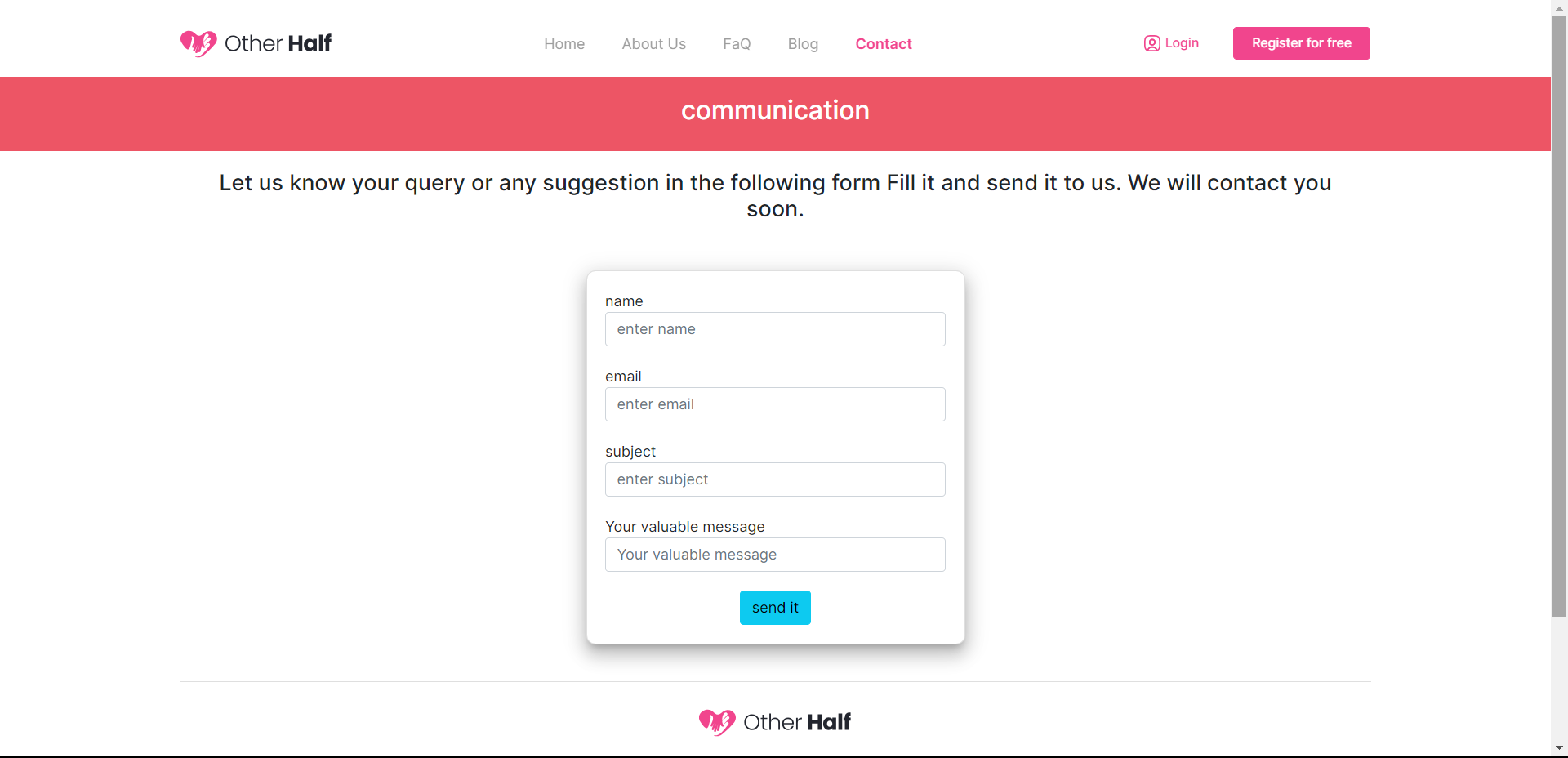 GitHub - iamsharathpawar/Other-Half-Matrimonial-Platform-: Crafted "OtherHalf," a web platform ...