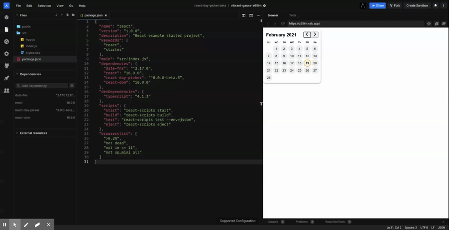 v.8.0.0 - Navigate by arrow keys works only with React v.17.* · Issue #1171 · gpbl/react-day ...