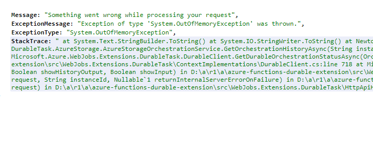 System.OutOfMemoryException from Huge Orchestration Activity count makes detail view non ...
